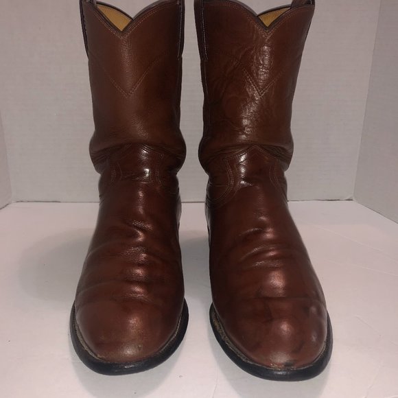 Justin Boots | Shoes | Justin Boots Mens Chestnut Brown Leather Sz 7d ...